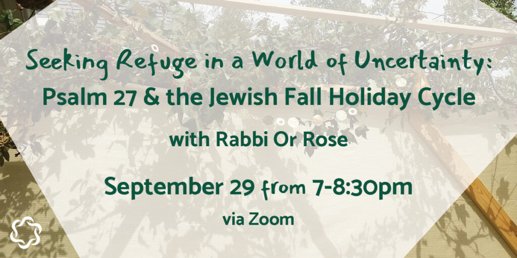 Seeking Refuge in a World of Uncertainty: Psalm 27 & the Jewish Fall ...